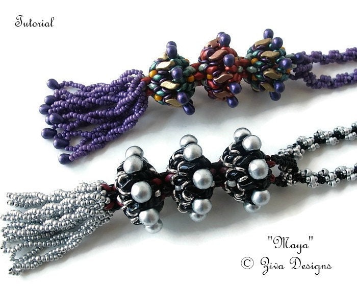 Beaded Beads Pendant W/spiral Rope Necklace Tutorial, Beadweaving With ...