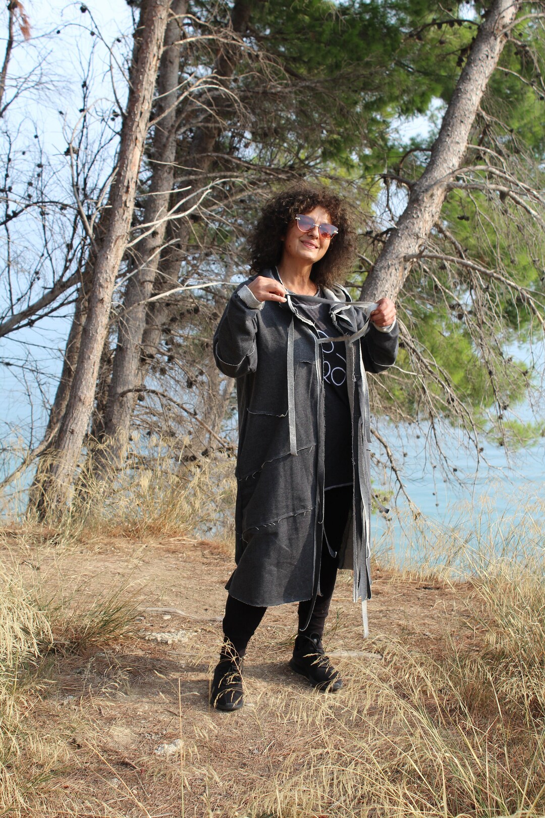 Spring/autumn Jacket, Dark Grey Jacket Hoodie, Casual Long Hoodie ...