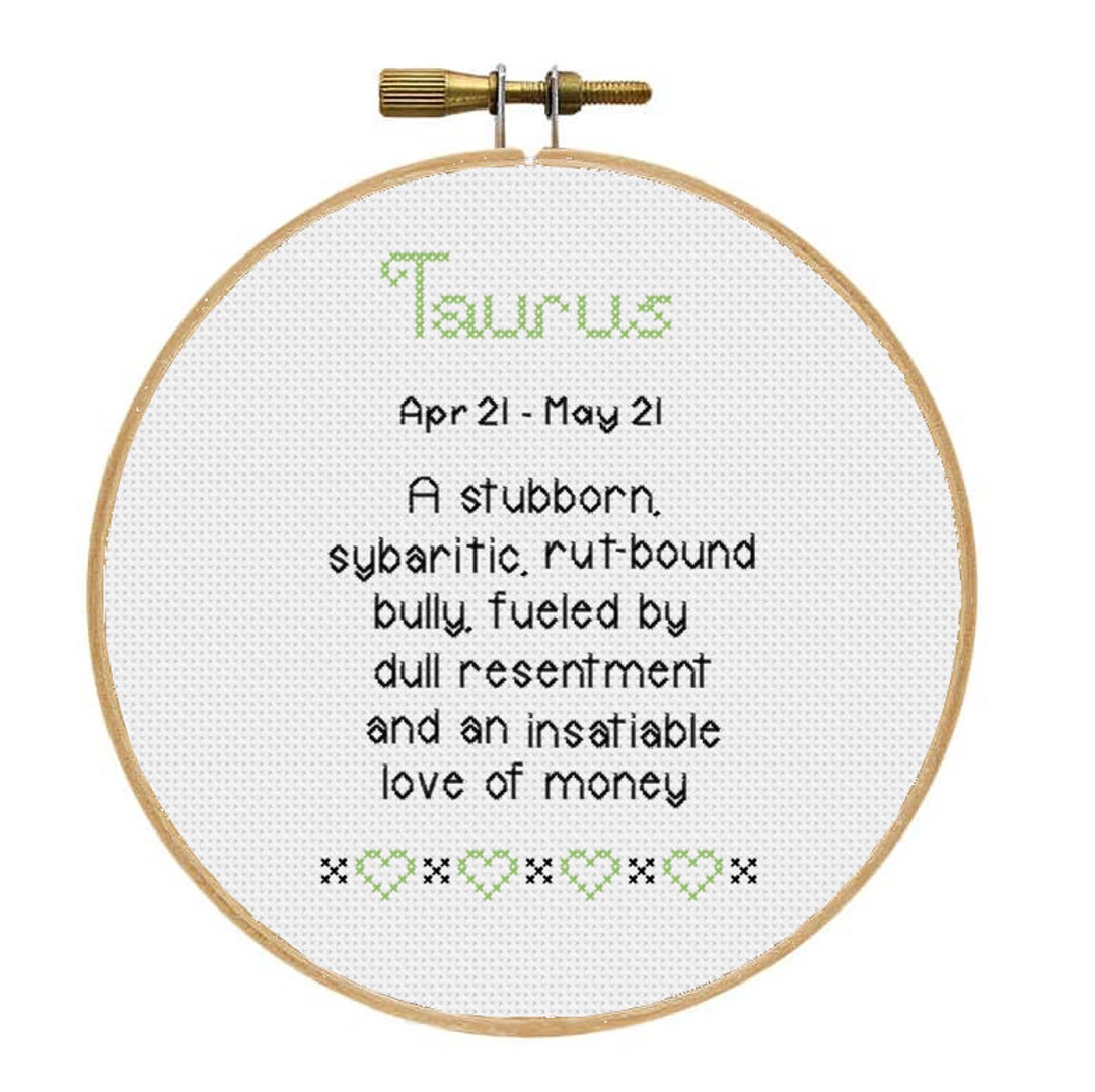 Taurus Dark Zodiac Cross-stitch Pattern PDF - Etsy