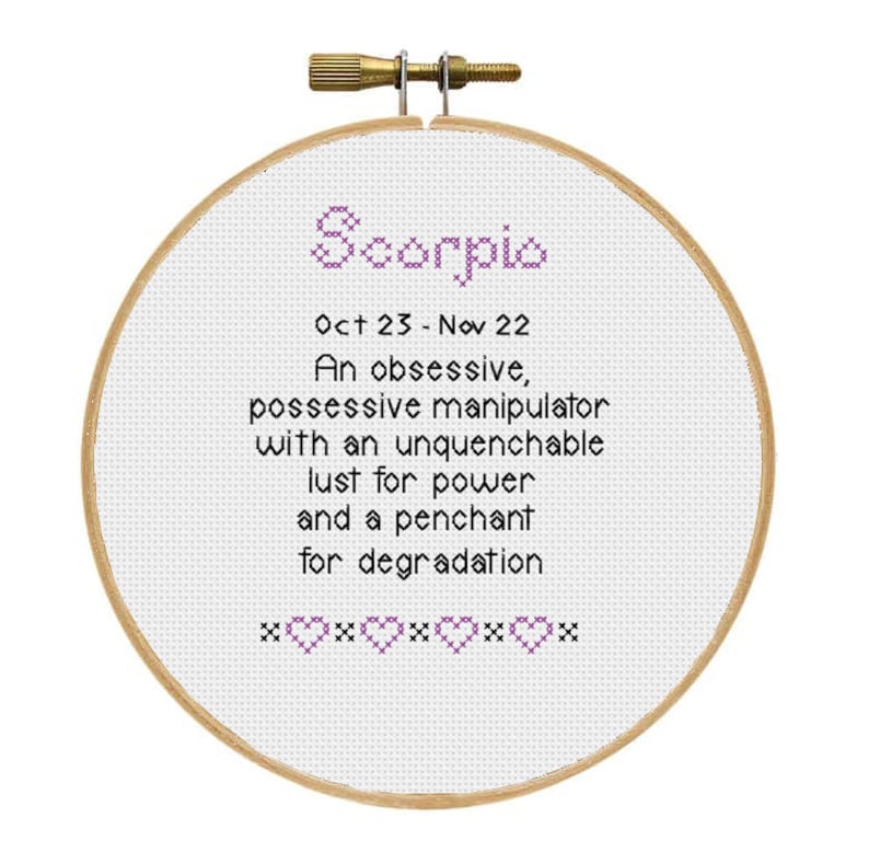 Scorpio Dark Zodiac Cross-stitch Pattern PDF - Etsy