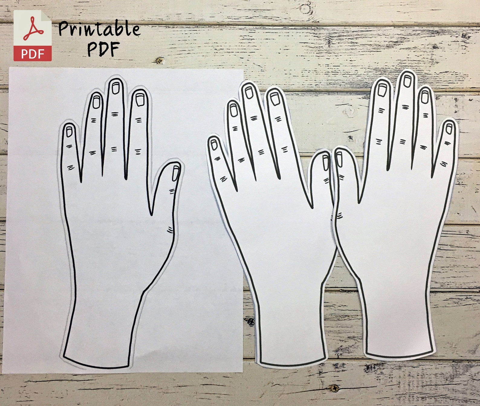 Printable Hand Display Template - Downloadable PDF - Craft Fair Display ...