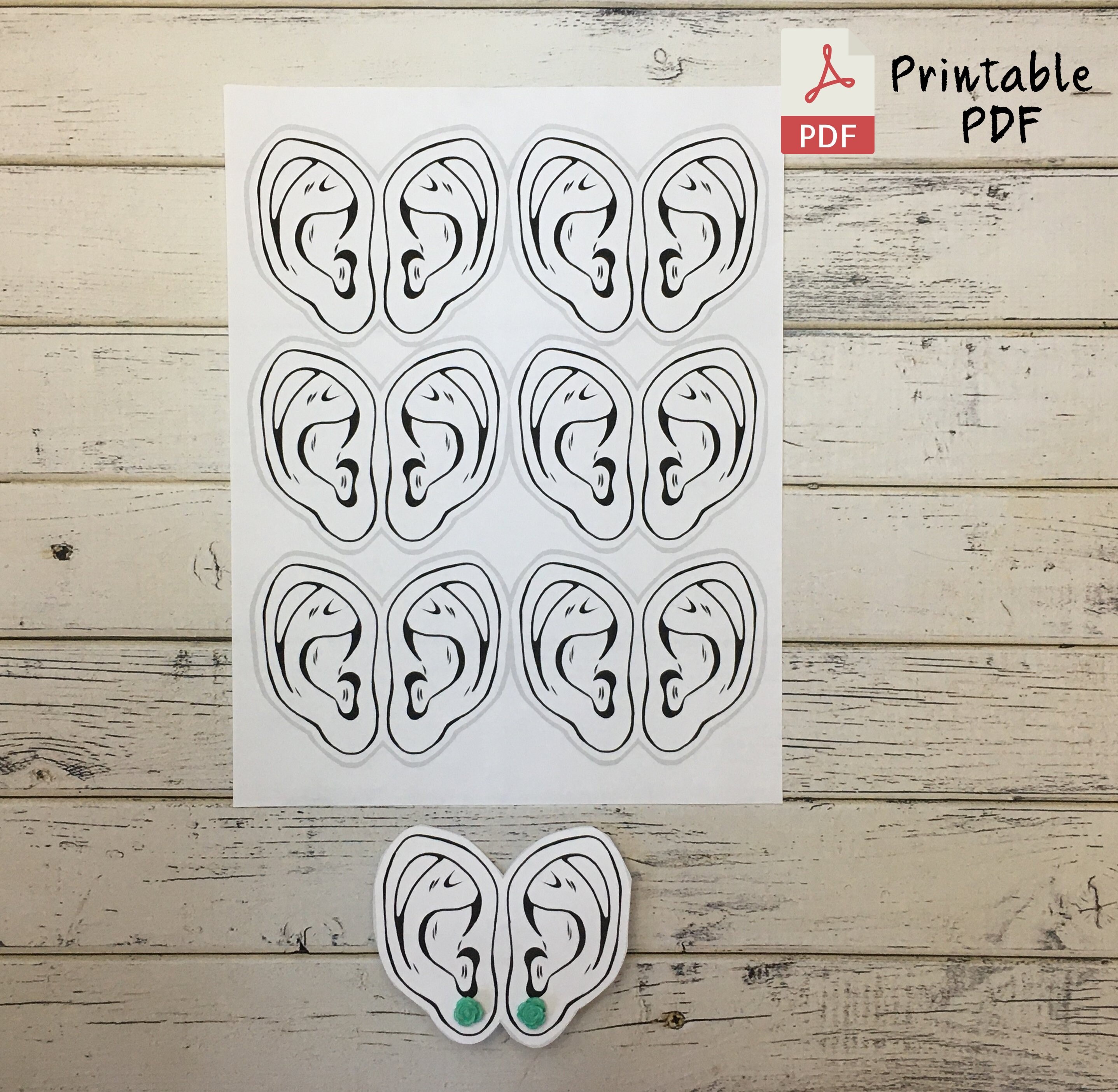 Printable Ear Earring Display Templates Downloadable PDF Craft Fair ...