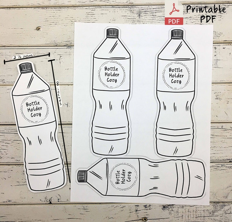 Printable Bottle Holder Cozy Display Template in 2 Sizes - Etsy