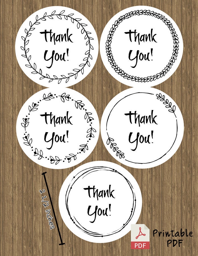 Printable Circular Thank You Tags Template in 5 Styles - Downloadable ...