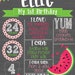INSTANT DOWNLOAD, Watermelon Birthday Chalkboard Sign, One in a Melon ...