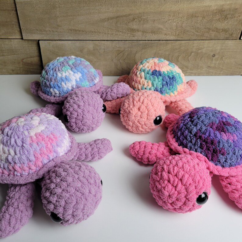 Handcrafted Crochet Sea Turtle Plushies, Amigurumi Stuffed Animal Toys ...