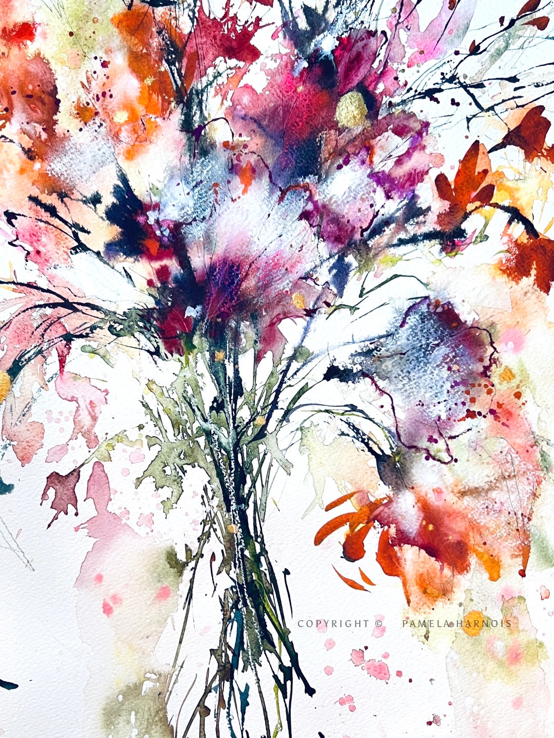 Wild Blooms, 15x22 Inches, Original Watercolor on 140lb Arches ...
