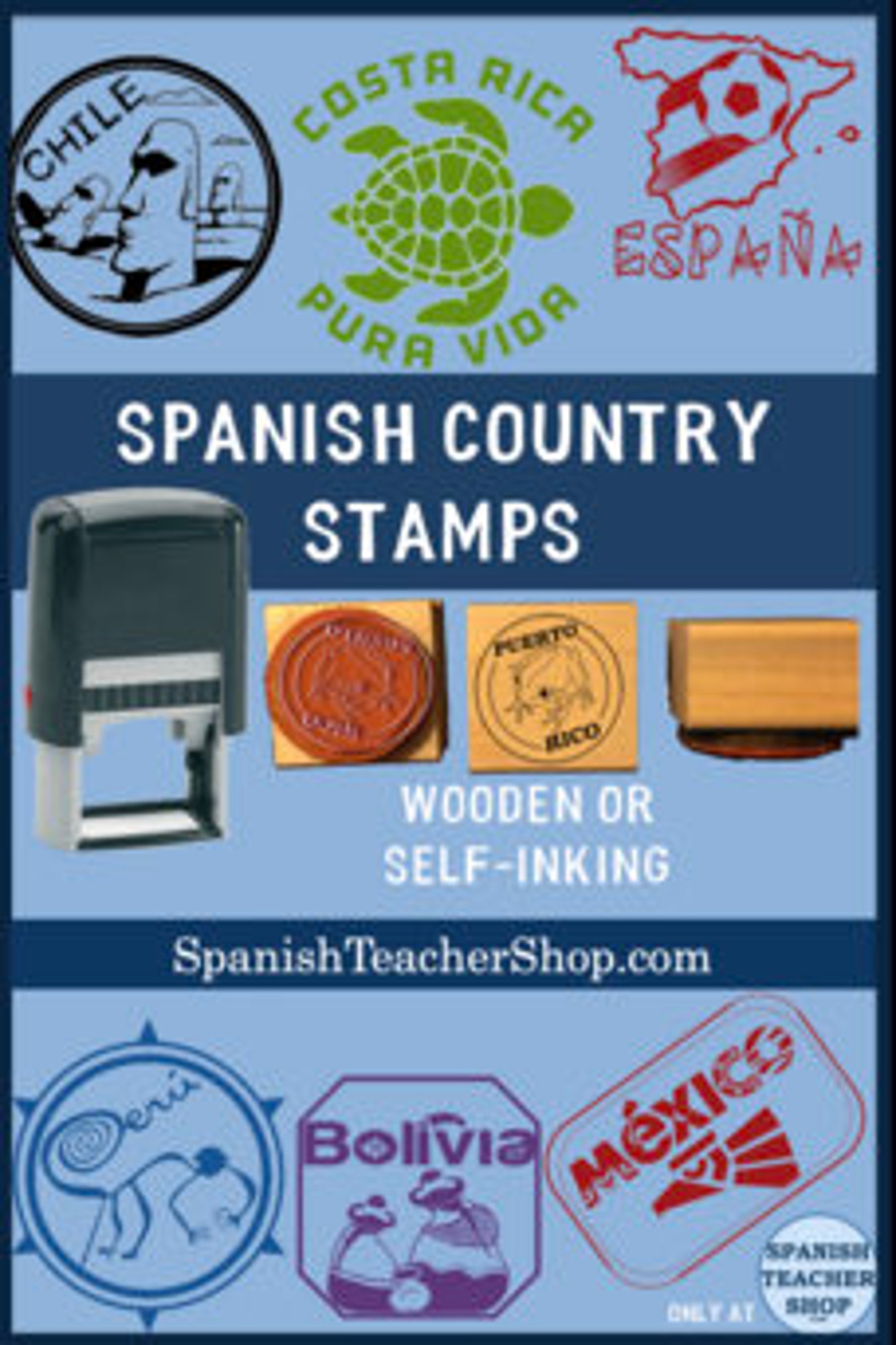 Spanish Speaking Country Passport Stamp - Etsy