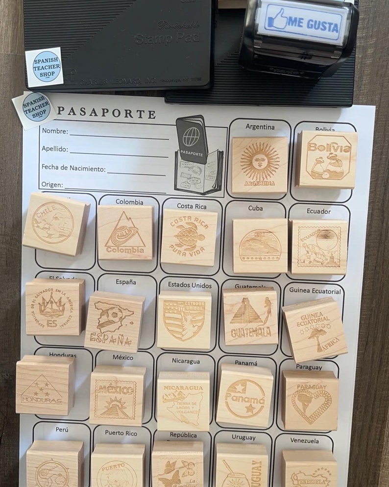 Spanish Speaking Countries Passport Stamp Set 21 - Etsy