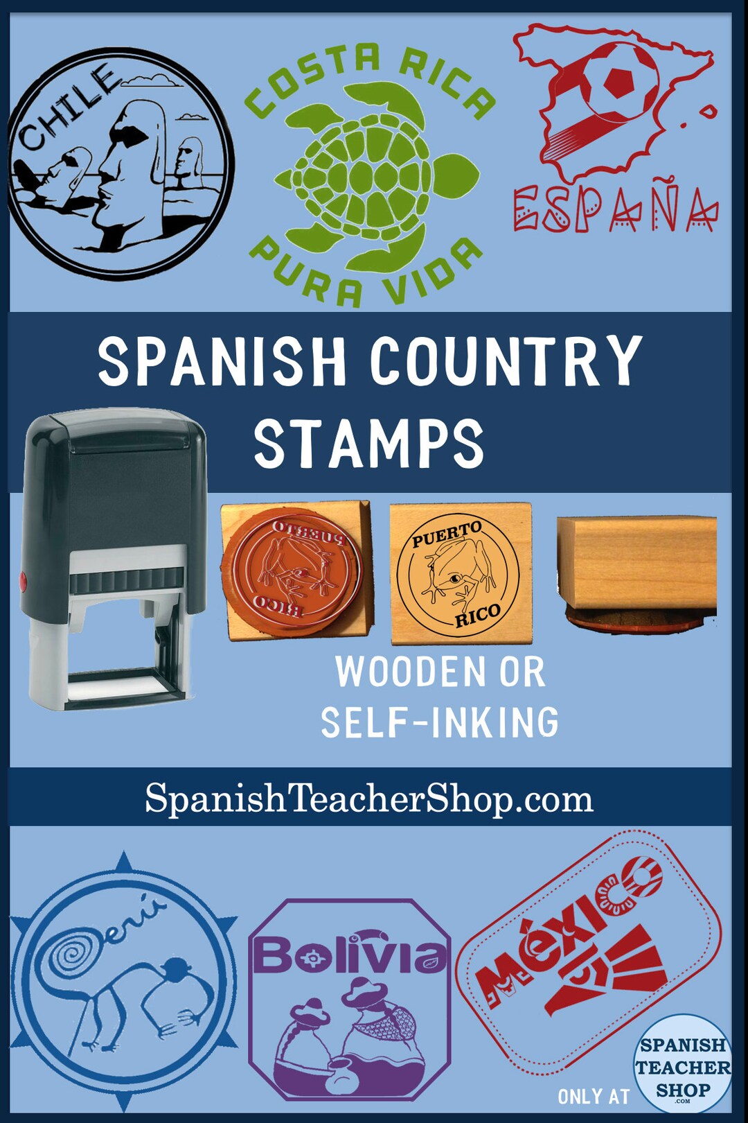 Spanish Speaking Countries Passport Stamp Set 21 - Etsy