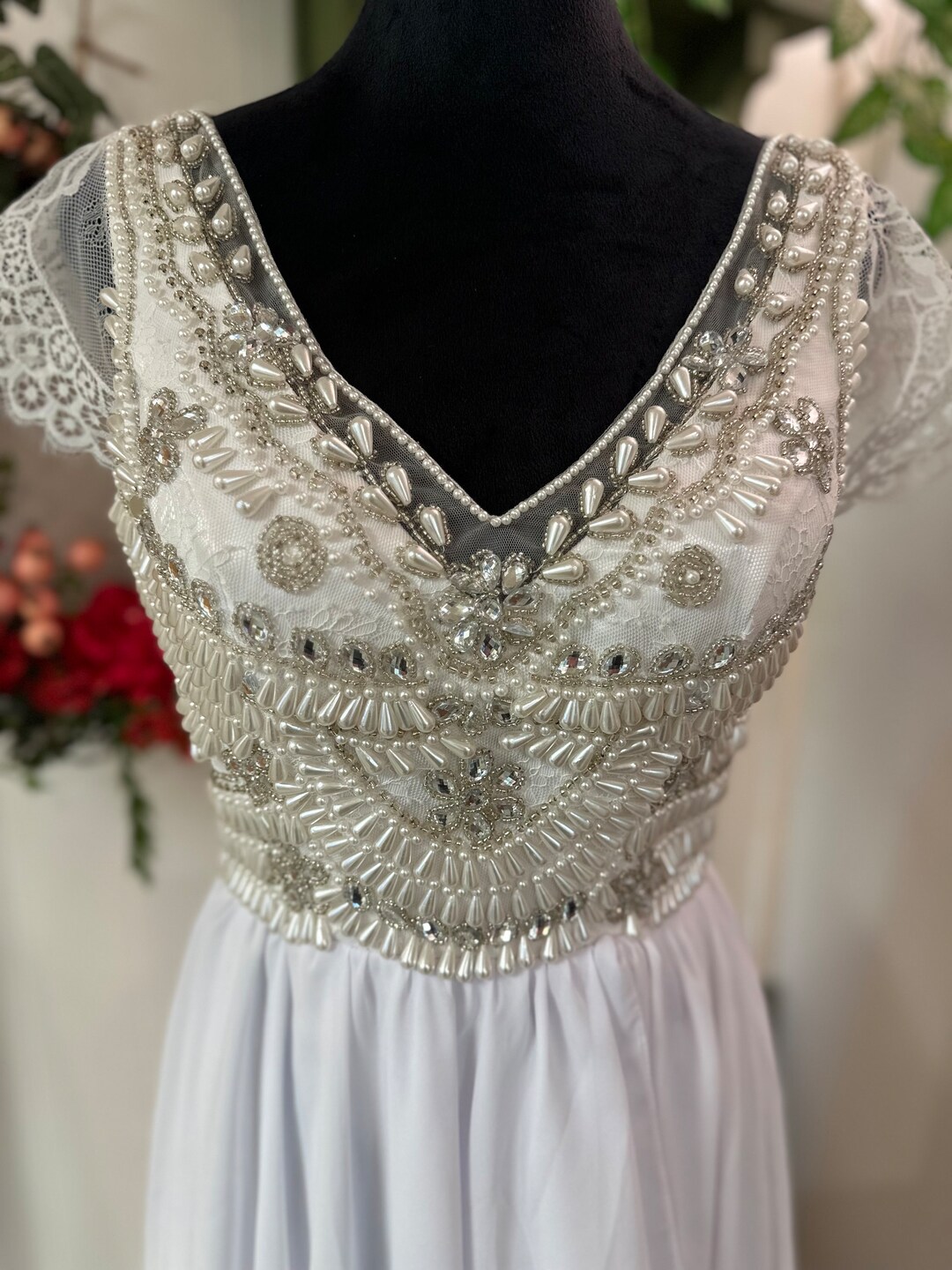 Abby is a New Gown Without Tags. Bohemian Influence Wedding Dress - Etsy