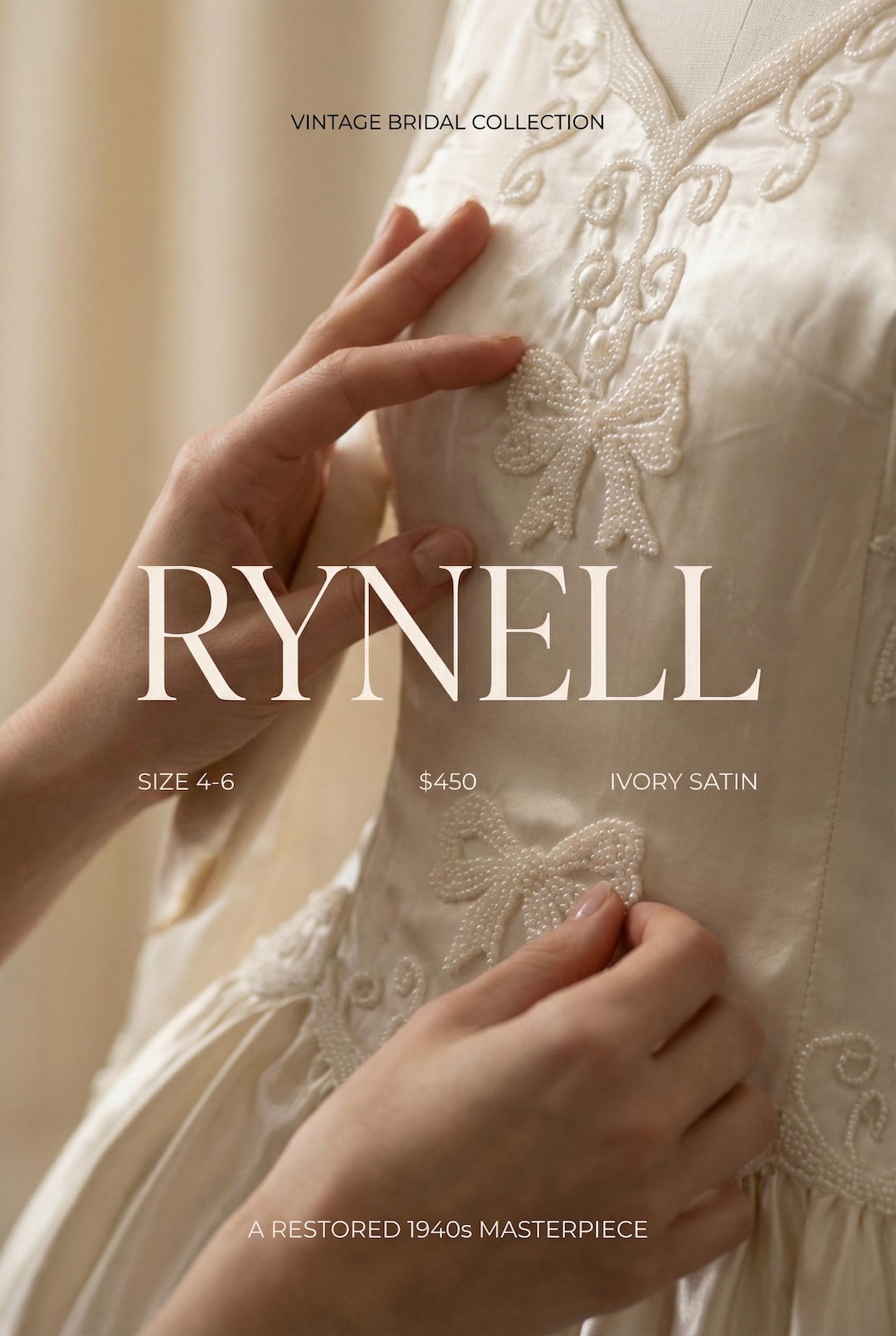 Rynell is a Vintage 1940s Satin Gown - Etsy