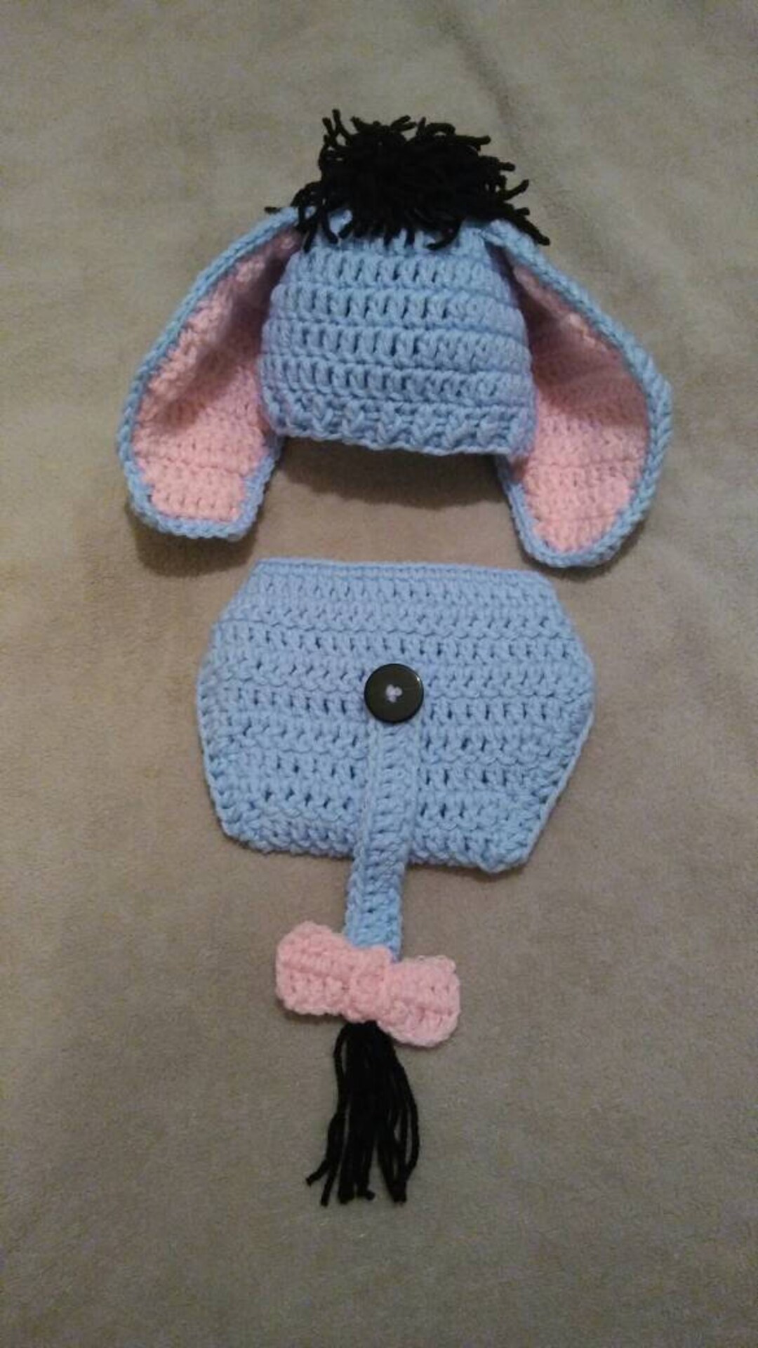 Crocheted Eeyore Photo Prop, Eeyore Set, Eeyore Photo Shoot, Newborn ...