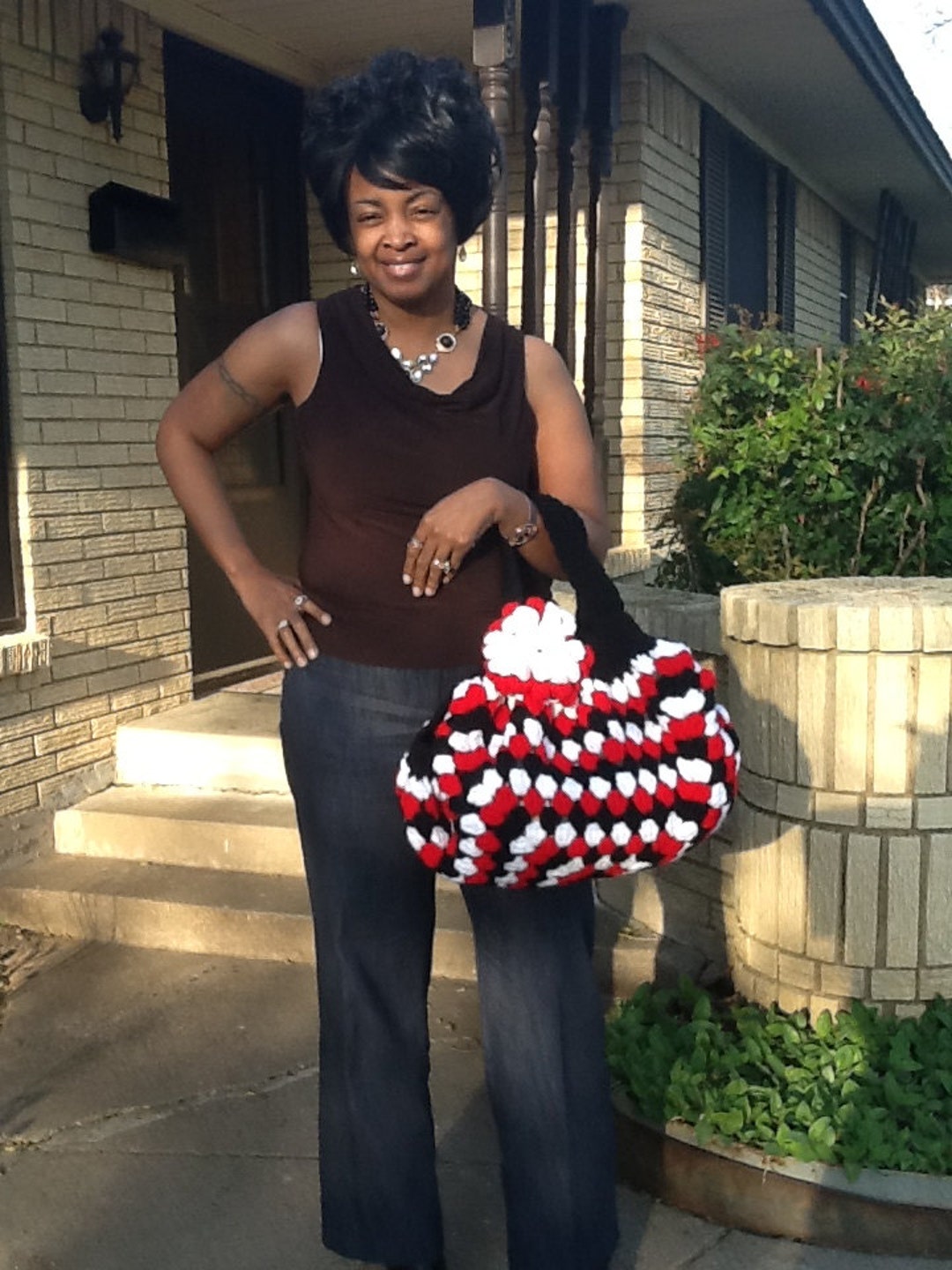 Crocheted Large Granny Fat Bottom Purse - Etsy