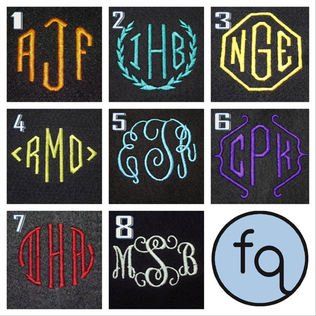 3 Letter Monogram Embroidery Add-on for Custom Orders ONLY - Etsy