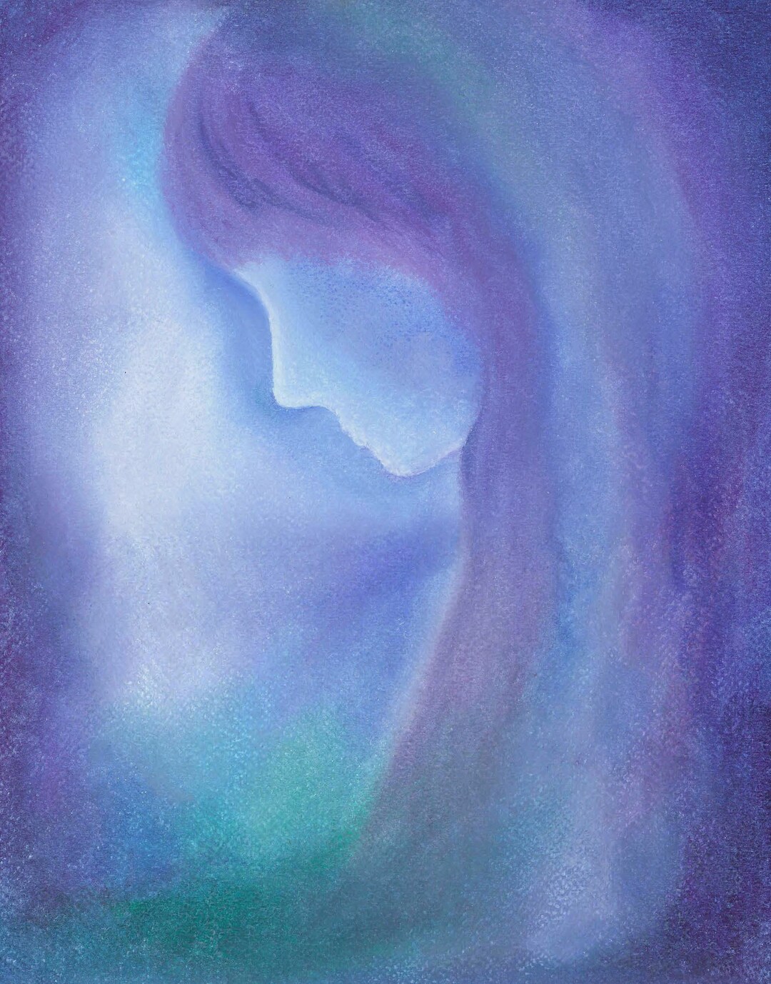 Blue Lady - Print-instant Download-oil Pastel Drawing - Etsy