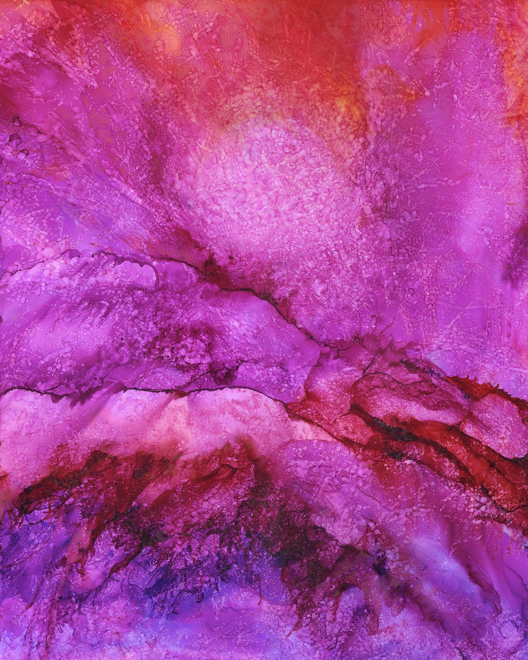 Magenta Mountain Light - Print-instant Download-alcohol Ink - Etsy