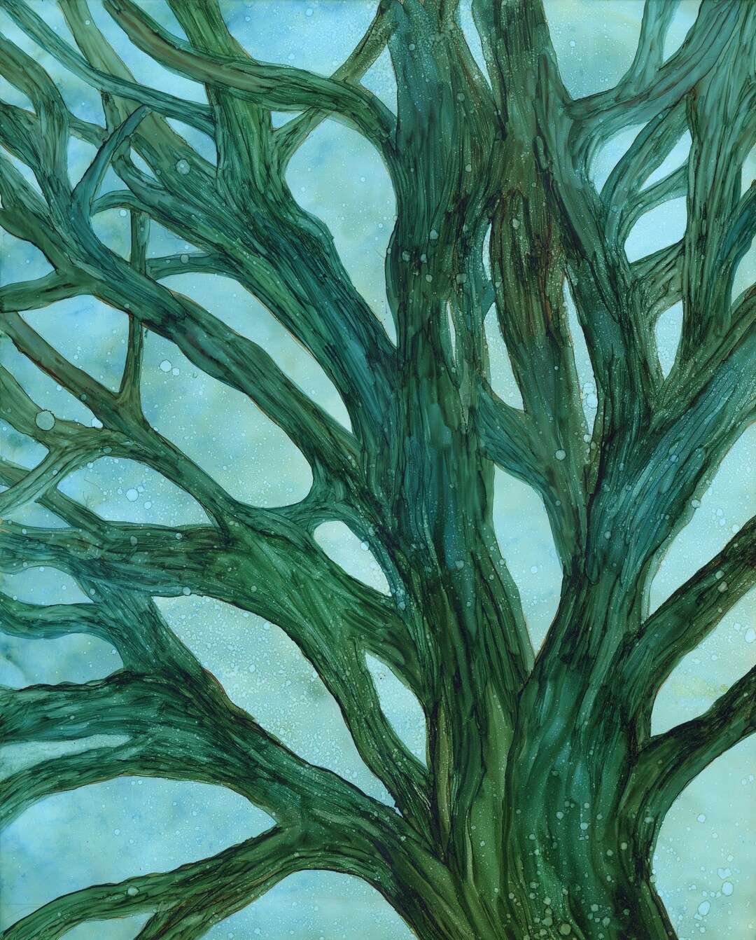 Emerald Elm Print-Instant Download Alcohol Ink - Etsy 日本