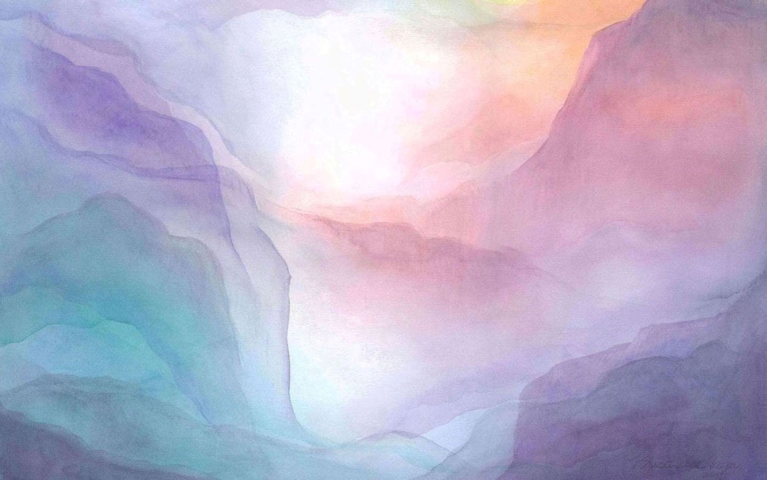 Peaceful - Watercolor Veil Painting - Print - Etsy