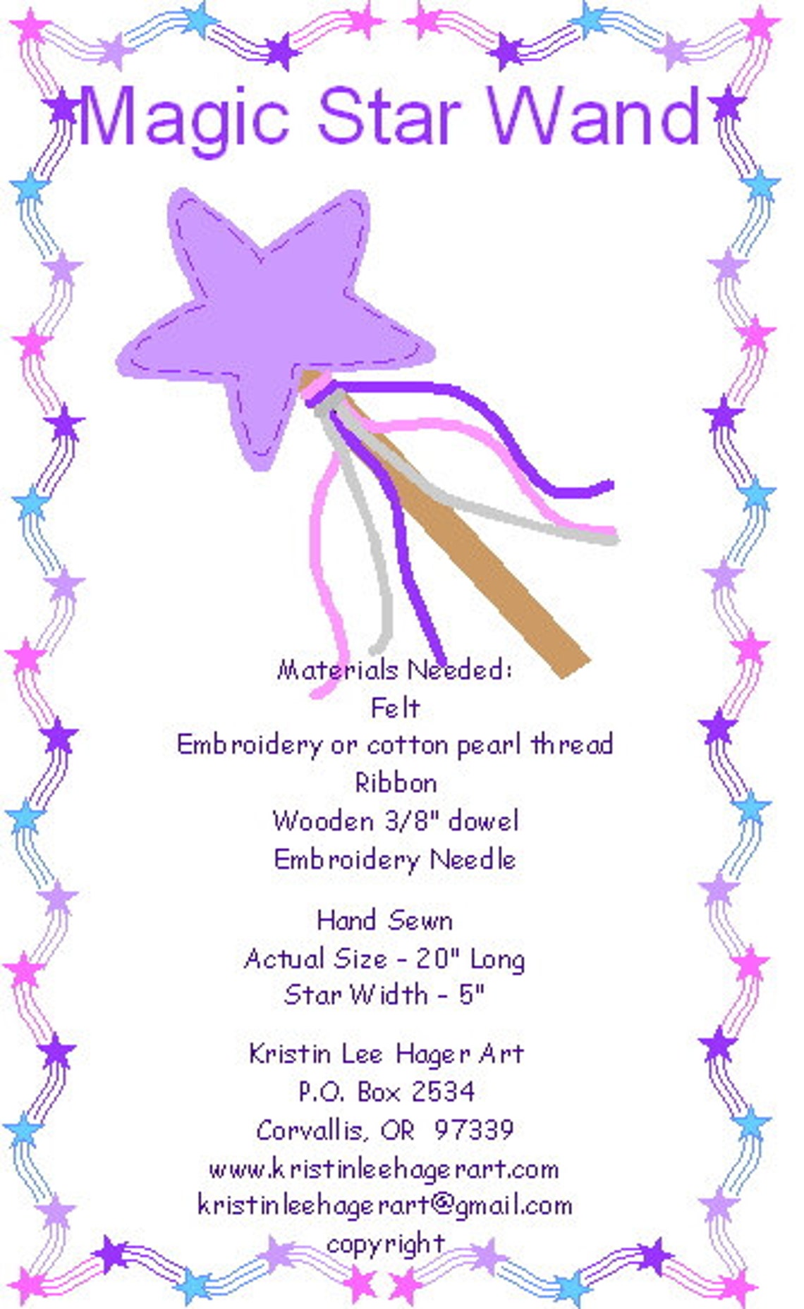 Pattern - Magic Star Wand - Etsy