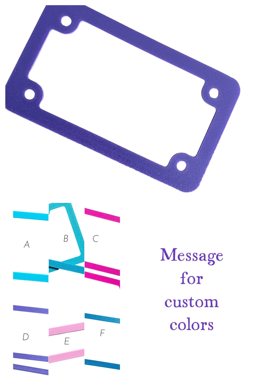 Choose Your Color Pop Motorcycle License Plate Frame - Etsy