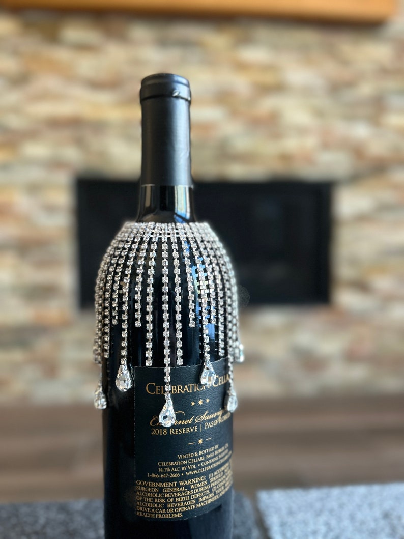 Fancy Silver Droplet Oil, Liquor and Wine Bottle Rhinestone Jewelry ...