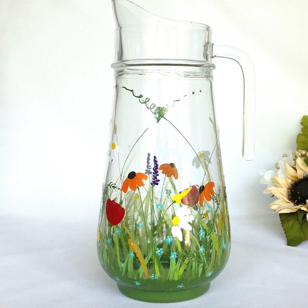 Hand Painted Pitcher - Etsy