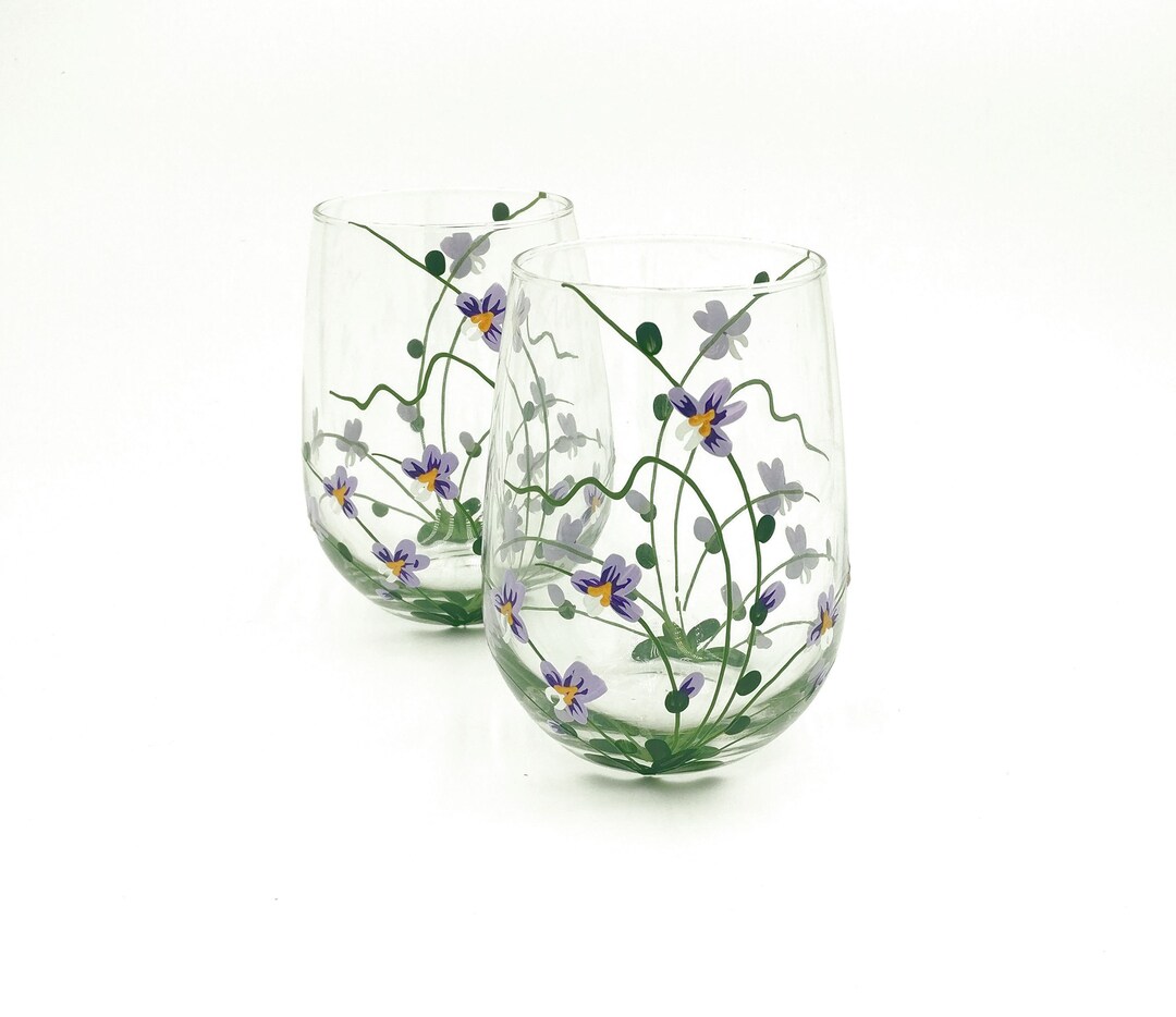 Stemless Wine Glasses Orchids Wine Glasses Orchids Decor Orchids Lover ...