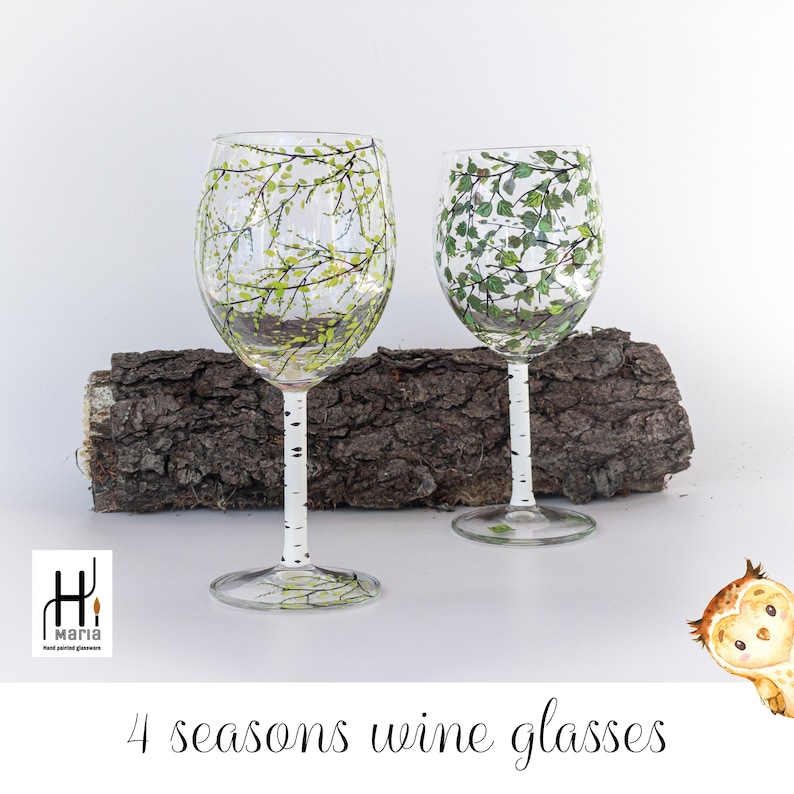 4 Seasons Wine Glasses - Wine Gift - Christmas Gift - Gift for Mom ...