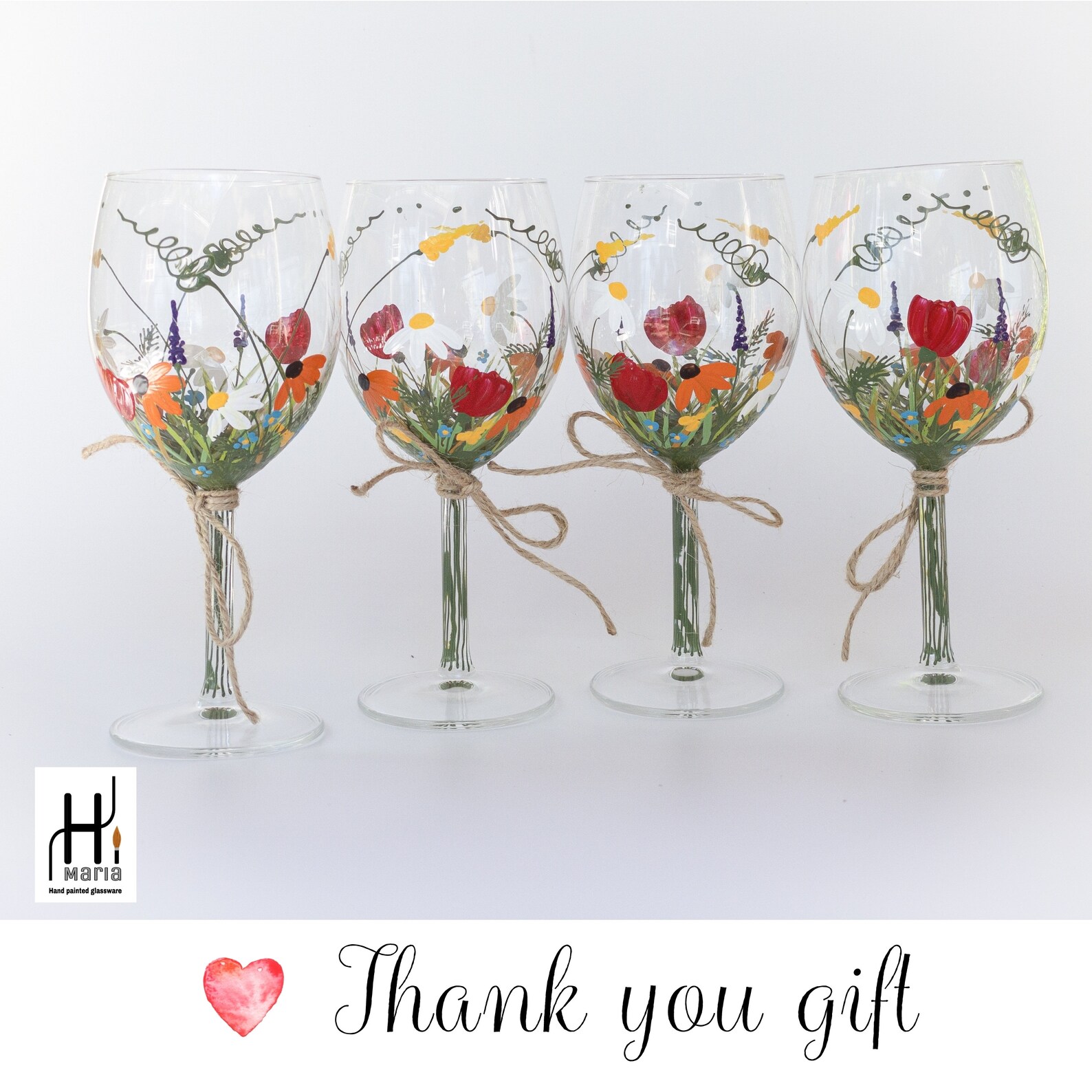 Wine Glasses Hand Painted Wine Glasses Keepsake Gift - Etsy