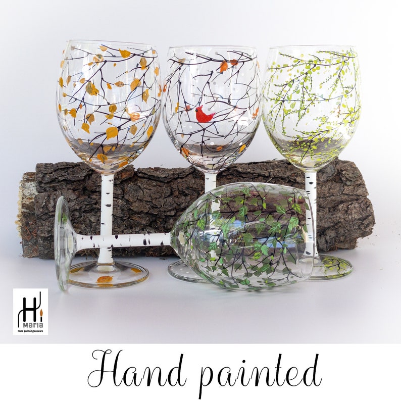 4 Seasons Wine Glasses - Wine Gift - Christmas Gift - Gift for Mom ...