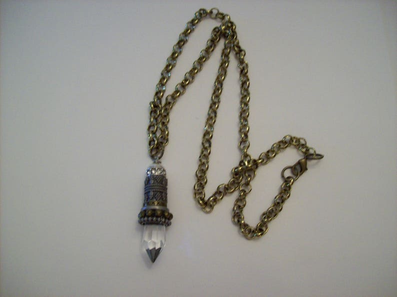 Alternative/gothic/medieval Pentagon Shape Clear Stone Pendant Necklace ...