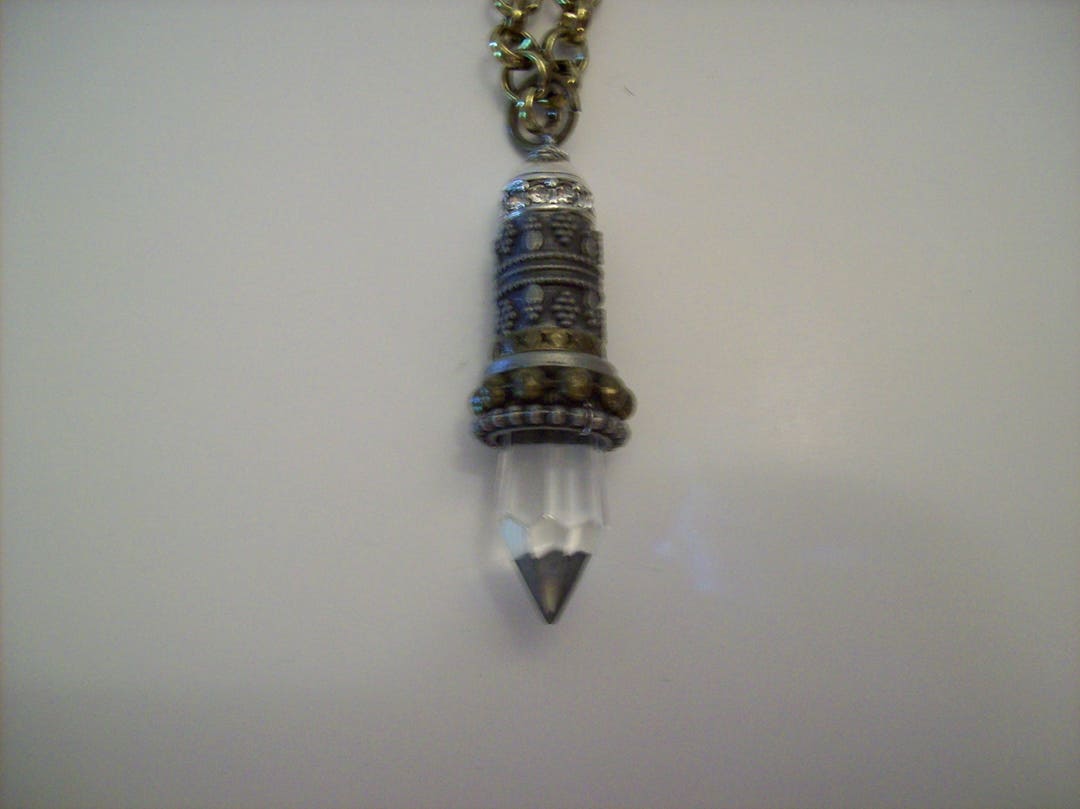 Alternative/gothic/medieval Pentagon Shape Clear Stone Pendant Necklace ...