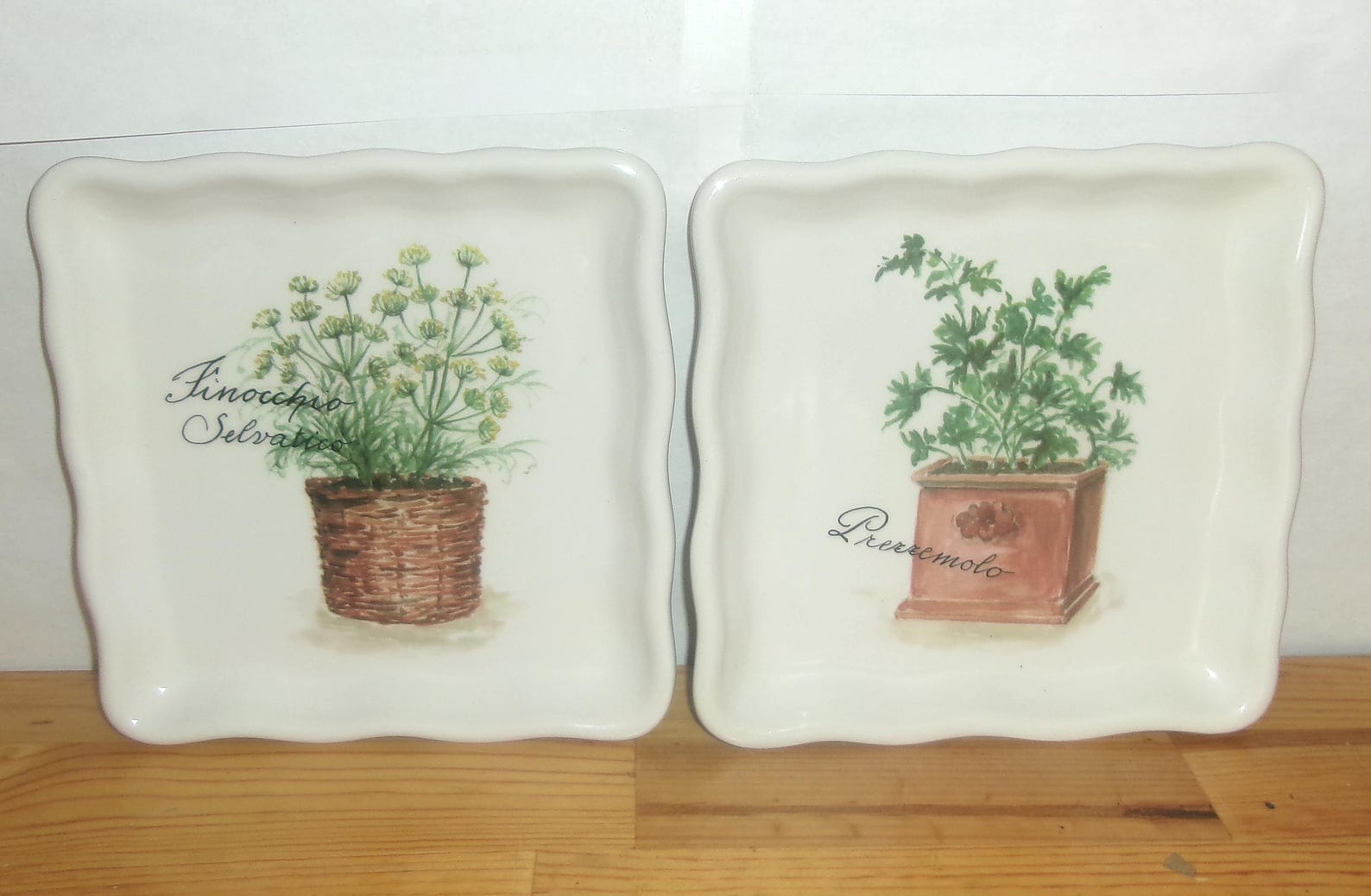 Effetti D'arte Italy Appetizer Square Serving Plates Dishes Ceramic Set ...