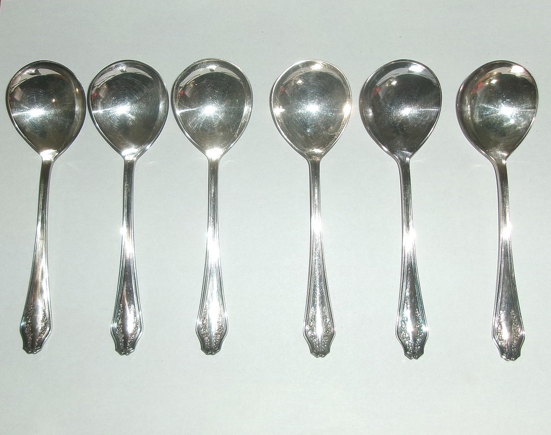Wm A Rogers and Bros A1 Silverplate Pat. '14. Small Soup Spoons Serving ...