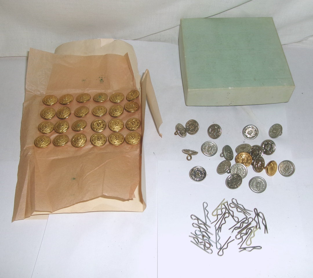 Brass Police Uniform Buttons Letter P With Clips Waterbury Co. - Etsy