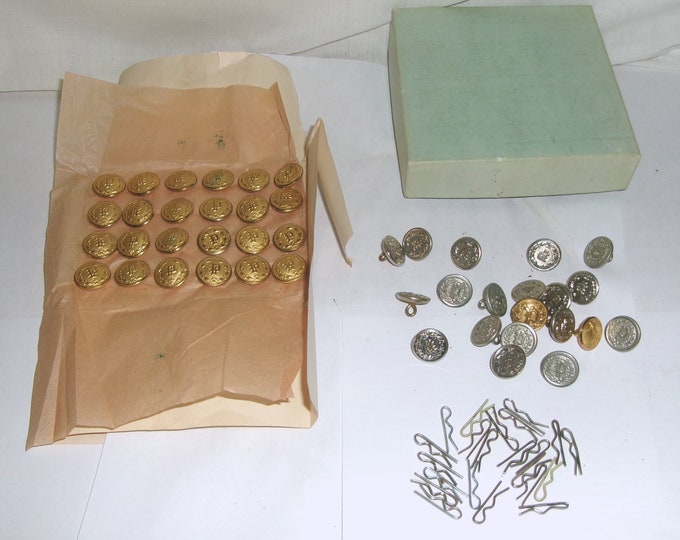 Brass Police Uniform Buttons Letter P With Clips Waterbury Co. and Fine ...