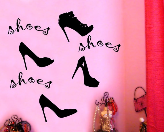 Fashion Shoes Vinyl Wall Decal | Etsy