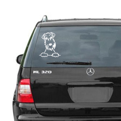 Dark Gray Miniature Schnauzer Car Decal Sticker / Cute Dog - Etsy