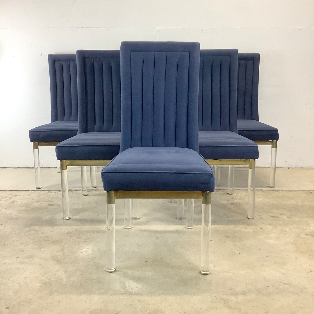 Mid-century Lucite Leg Dining Chairs by Charles Hollis Jones- Set of ...