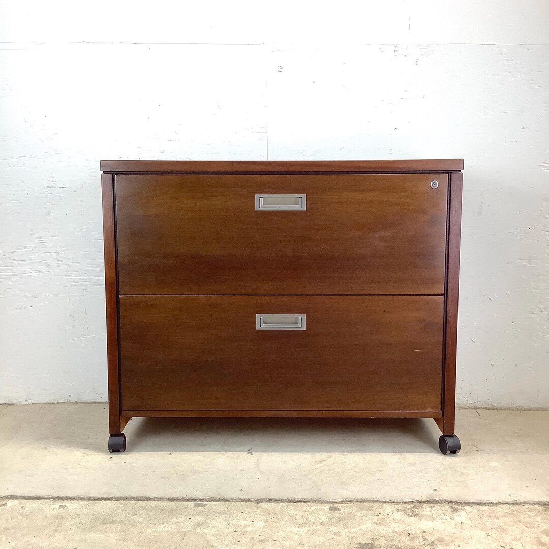Mid-century Walnut Filing Cabinet - Etsy