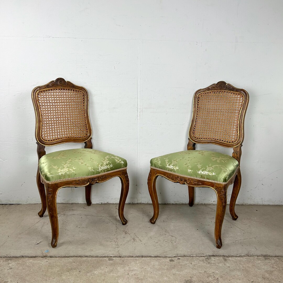 Vintage Provincial Cane Back Side Chairs- a Pair - Etsy