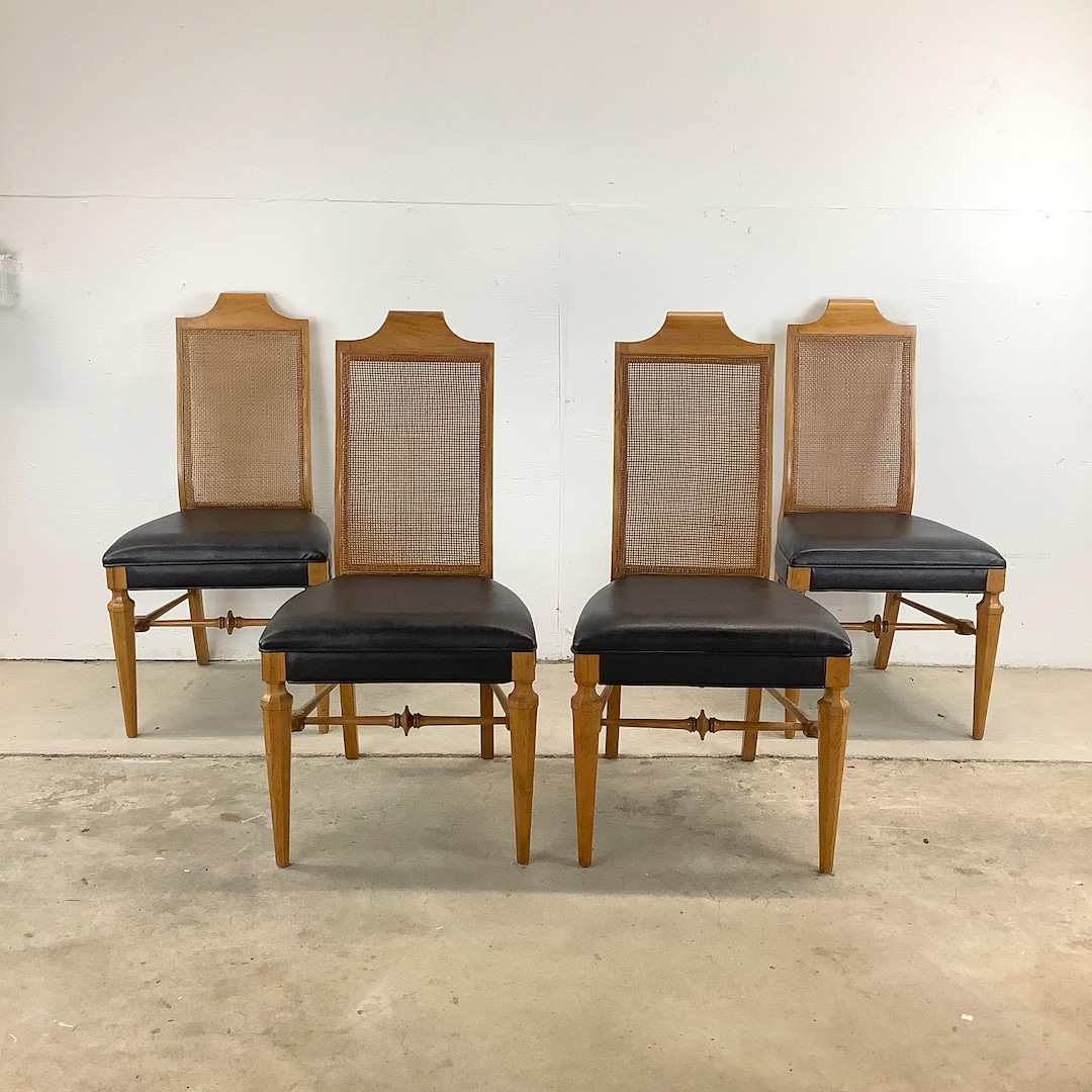 Vintage Modern Cane Back Dining Chairs - Etsy