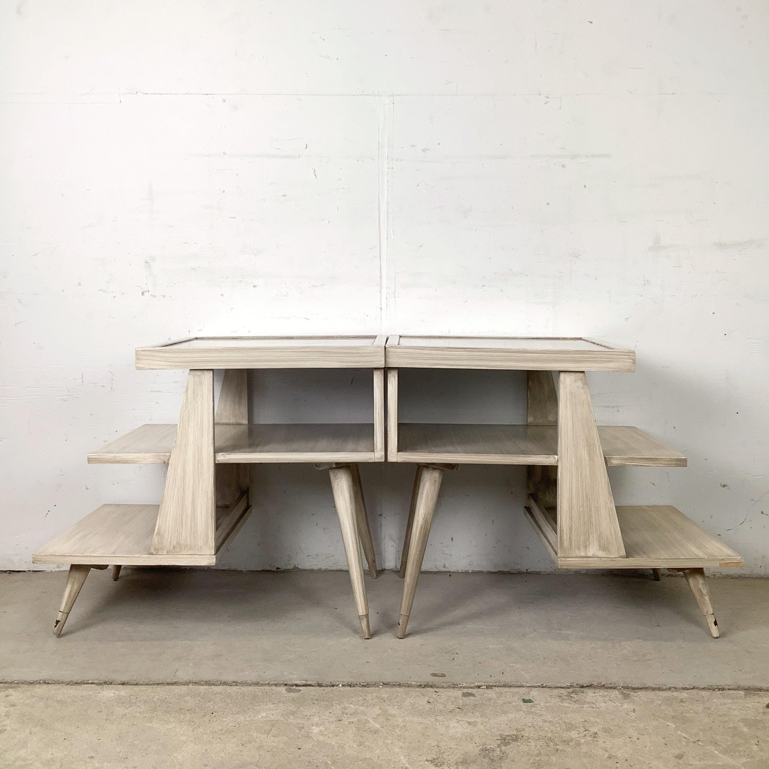 Pair Vintage American Three-tier Step End Tables - Etsy