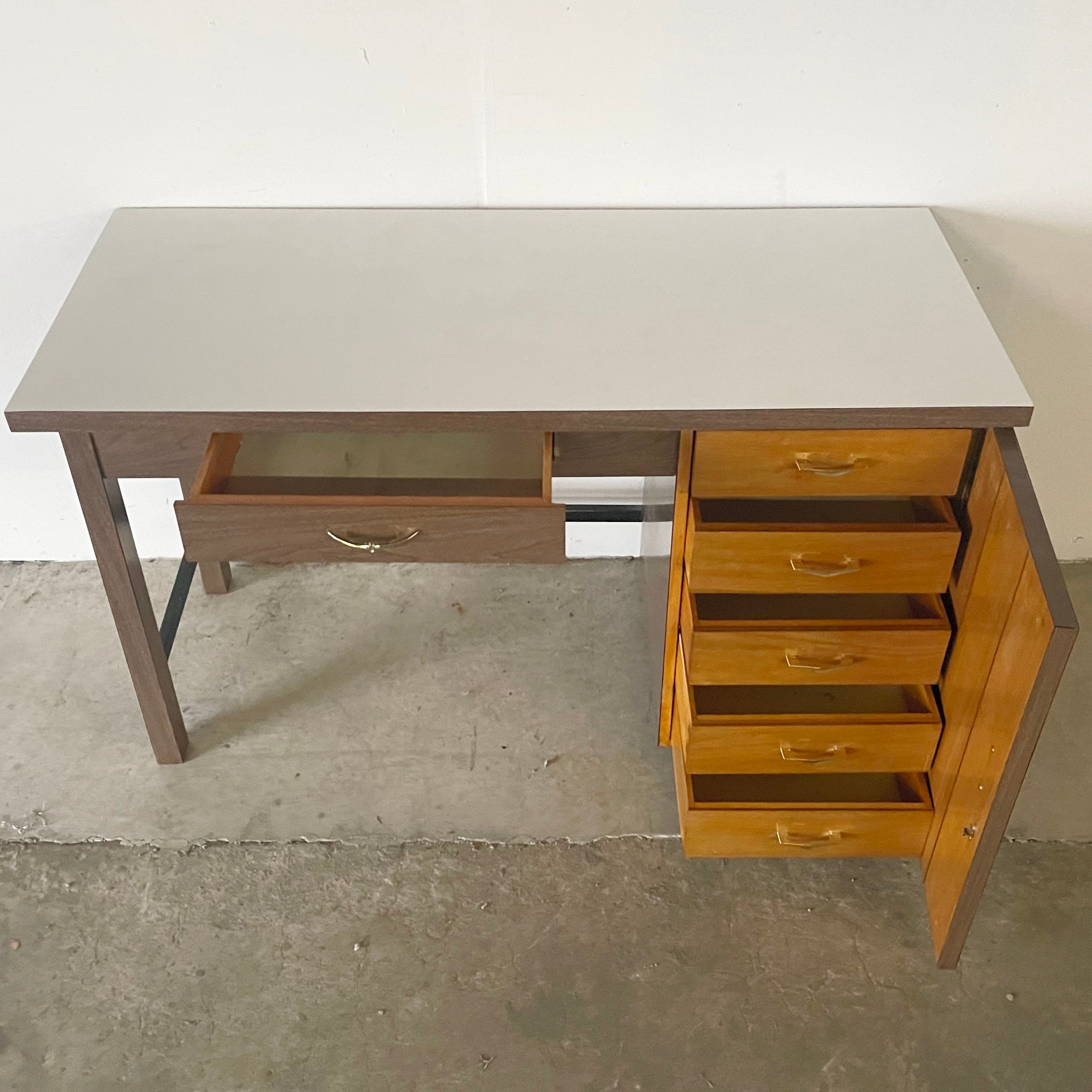 Mid-century Modern Writing Desk With Drawers | Etsy