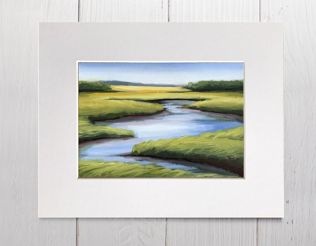 Matted Art Print, Saltmarsh Print, Marsh Print, Marsh Art - Etsy