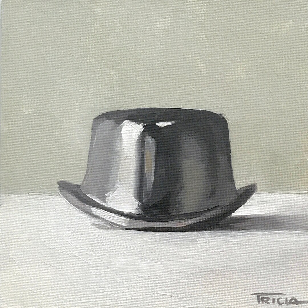 Original Art, 6x6, Oil Painting, Monopoly Hat Token, Monopoly Game ...