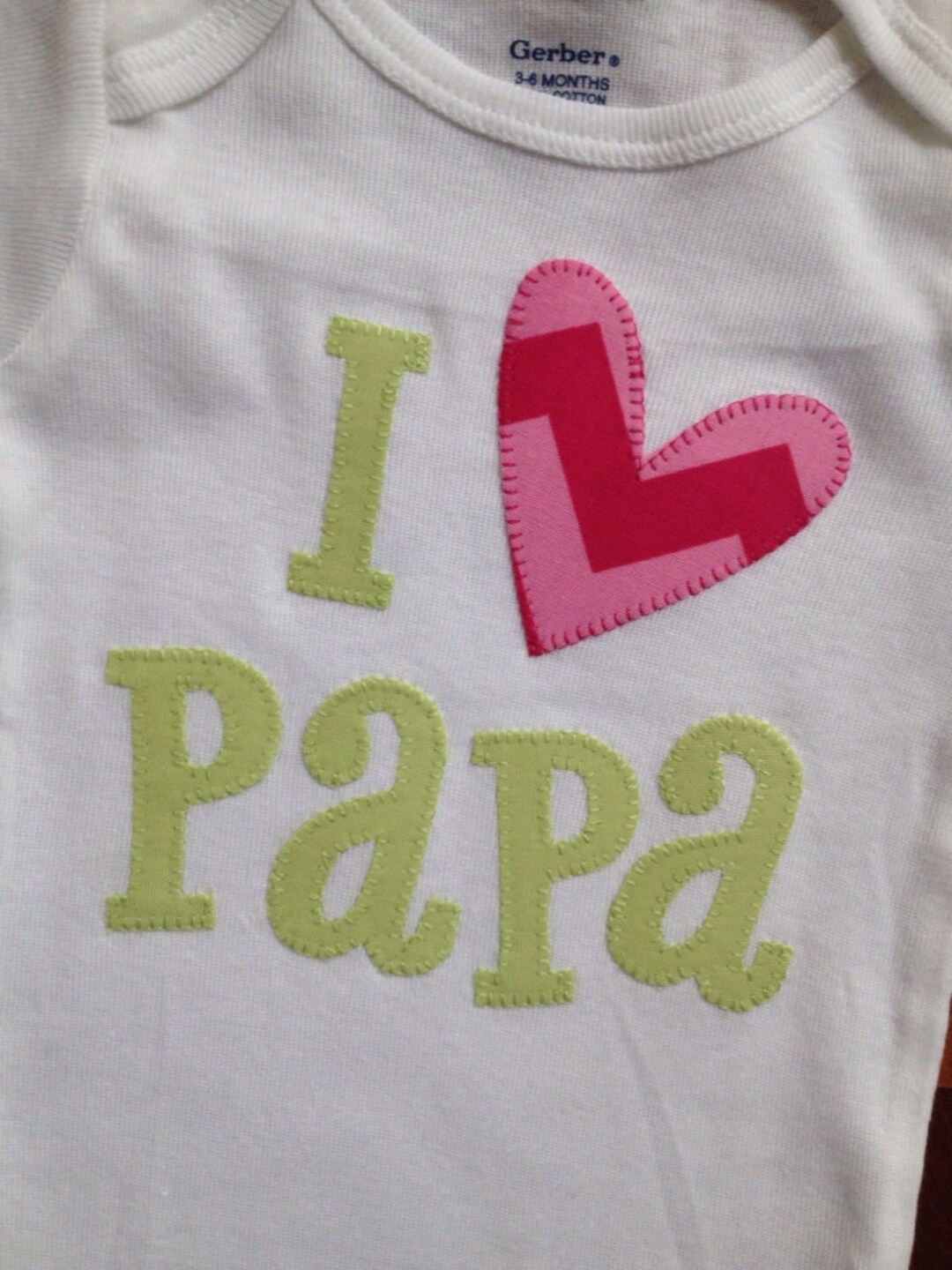 I Heart Papa Onesie in Bright Pinks and Mint Green - Etsy