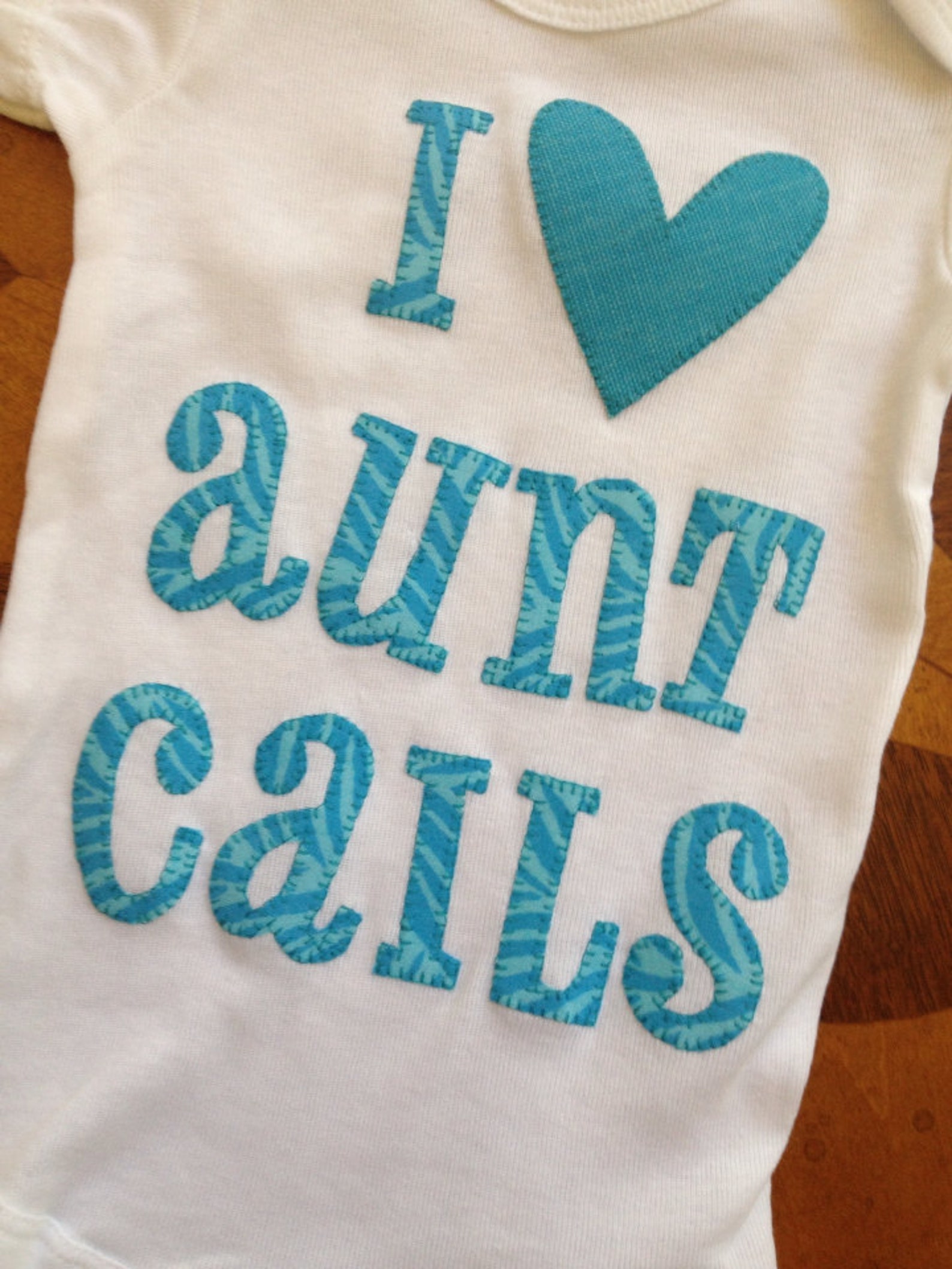 I Heart My Aunt Turquoise Animal Print Bodysuit. - Etsy