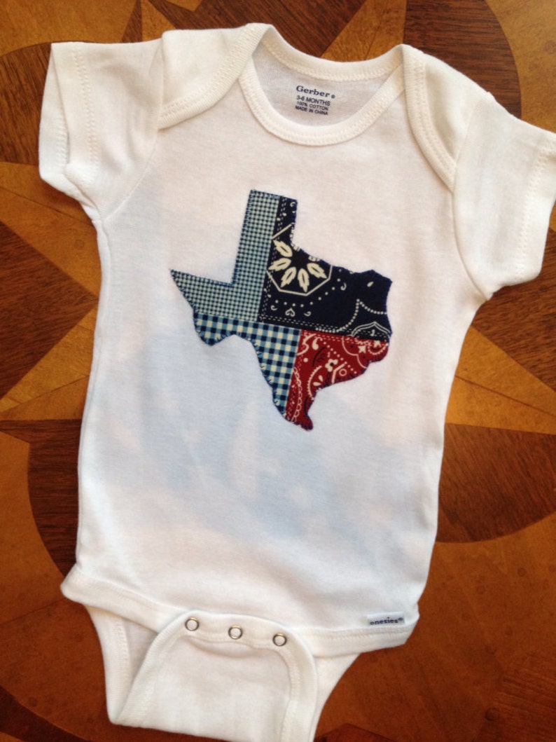 Red White and Blue Bandana State of Texas Baby Onesie - Etsy